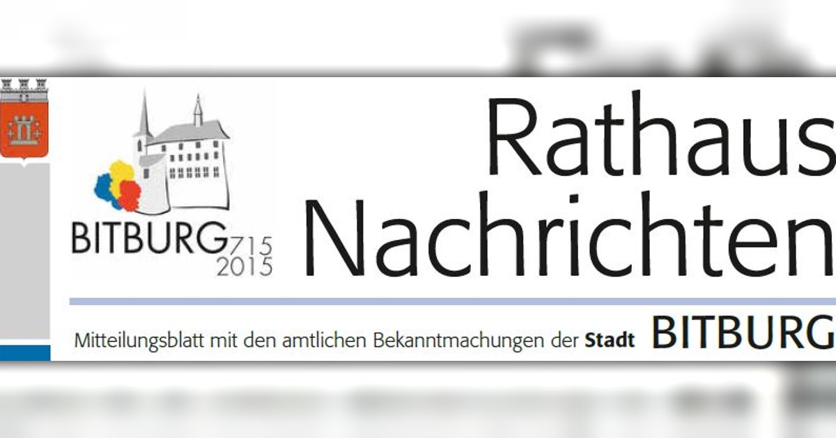 Redaktionsschluss der Rathaus-Nachrichten wird vorverlegt | Stadt Bitburg